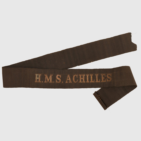 BRITISH WWII HMS ACHILLES SHORTENED CAP TALLY – Regimentals Militaria ...