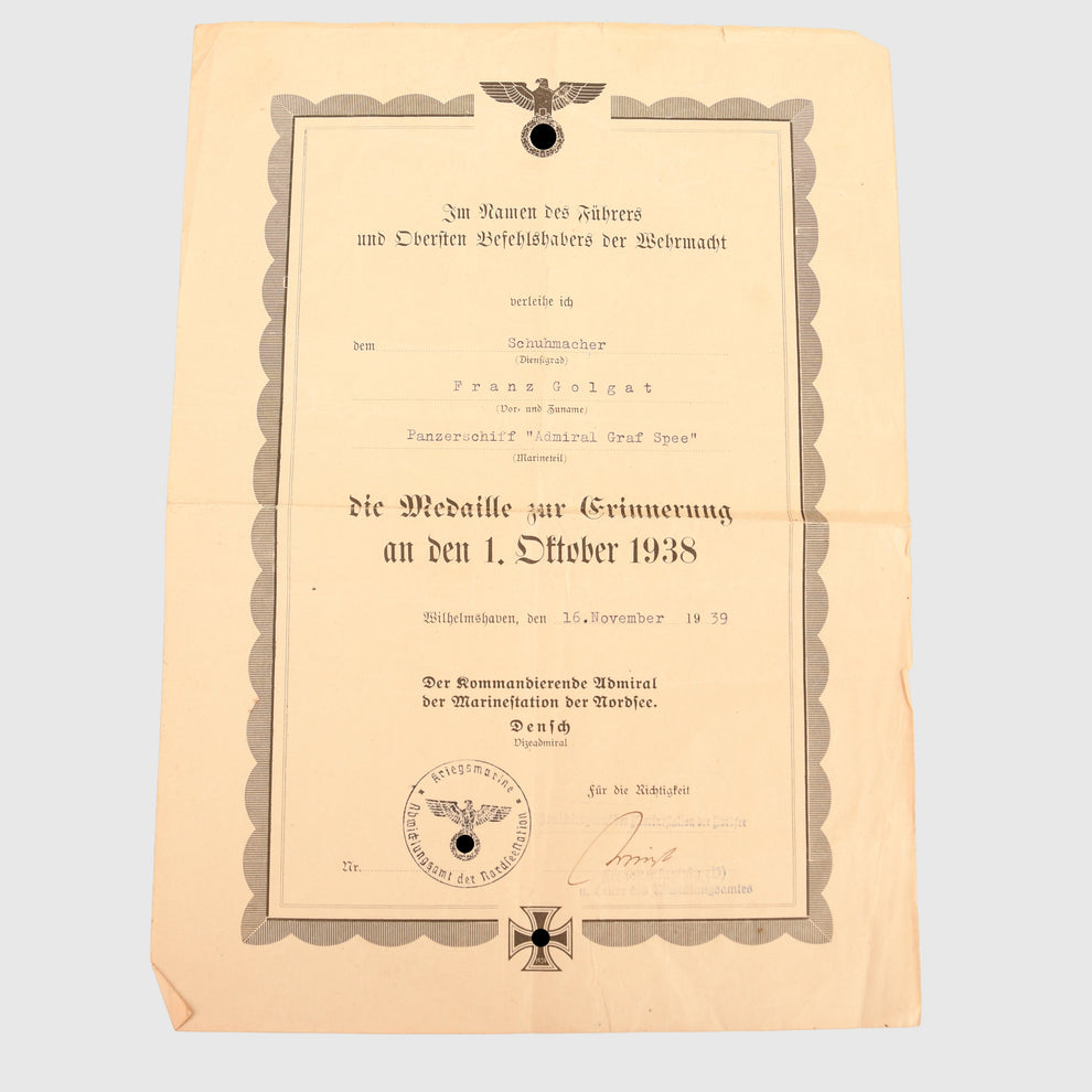 German WWII Naval Document and Photo Grouping – Regimentals Militaria ...