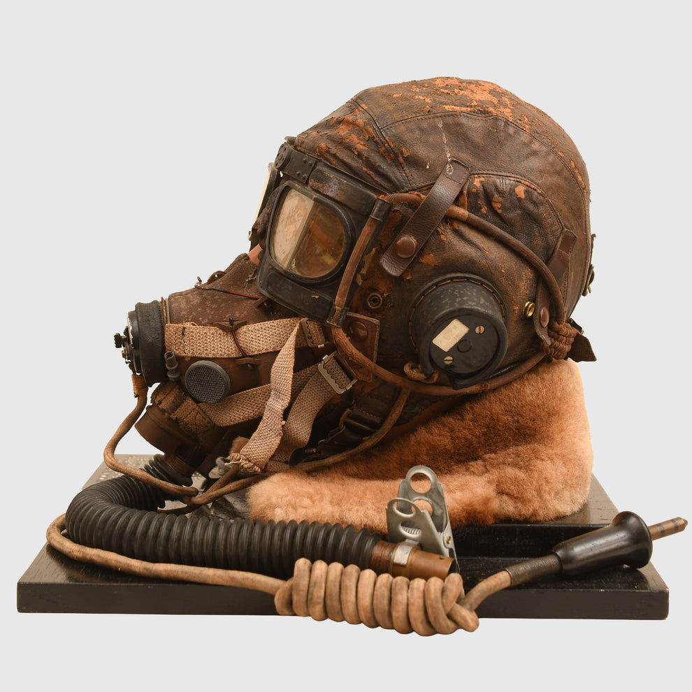 British WWII RAF Flying Helmet, Goggles and Mask Identified ...