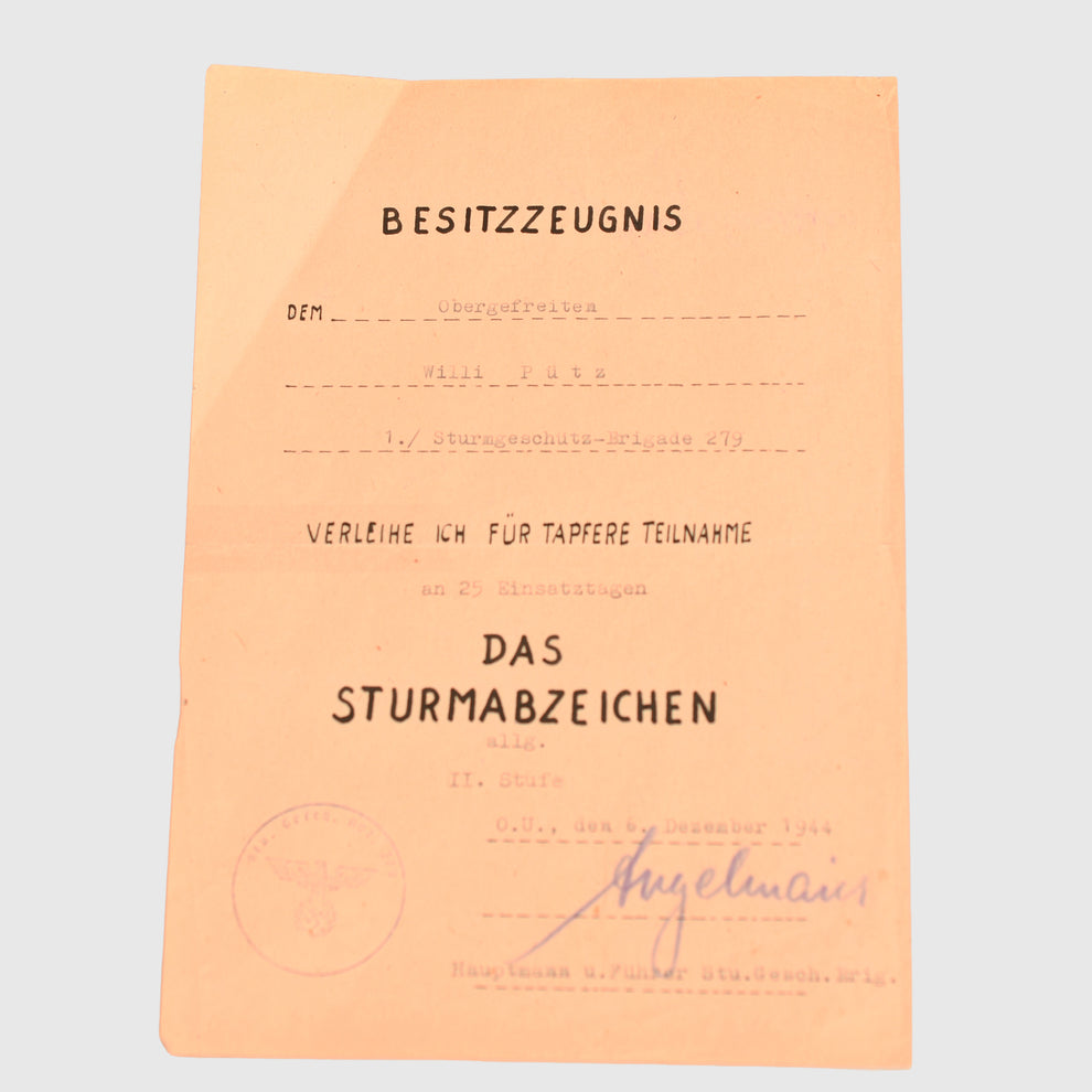 German WWII Assault Gun 25 Actions Document Grouping – Regimentals ...