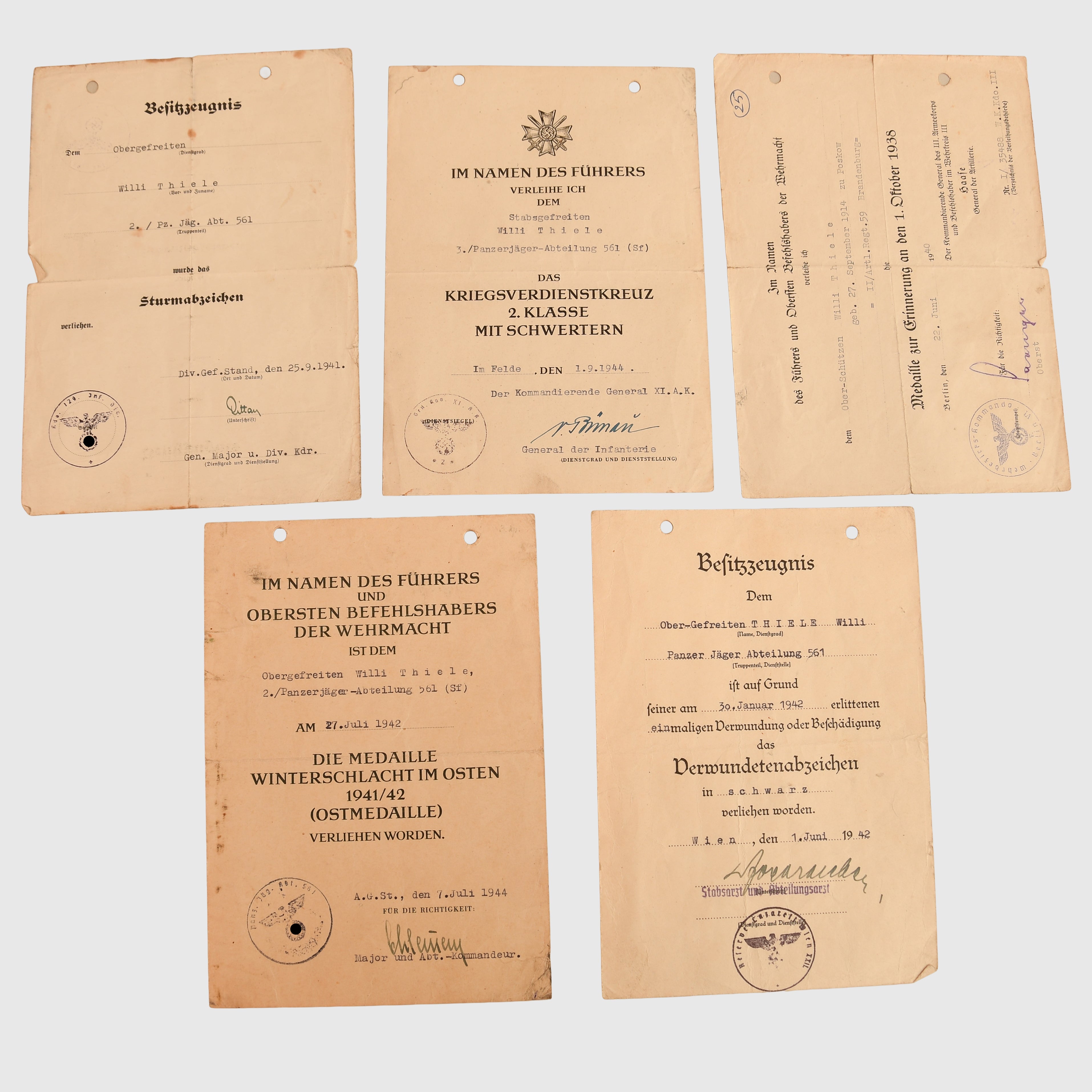 German WWII Grossdeutschland Paperwork Grouping – Regimentals Militaria ...