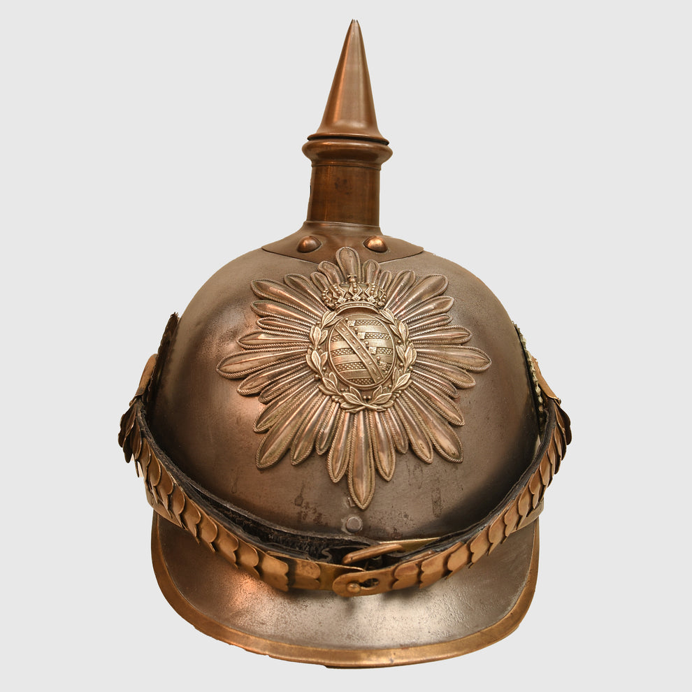 German WWI Saxon Guard Reiter All Steel Heavy Cavalry Helmet ...